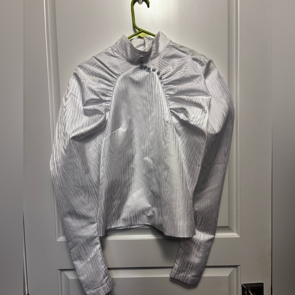 ROTATE | Tops | Rotate Elegant White Satin Blouse | Poshmark